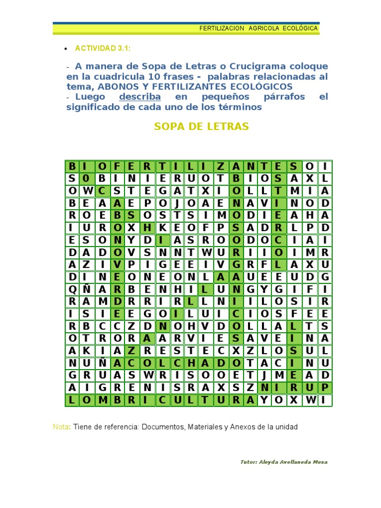 Sopa De Letras Sobre El Suelo