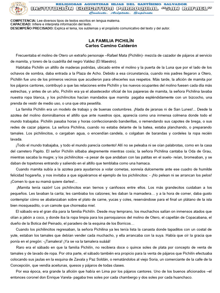 La Familia Pichilin 5to Ano | PDF | Viajes y turismo | Novela negra ...