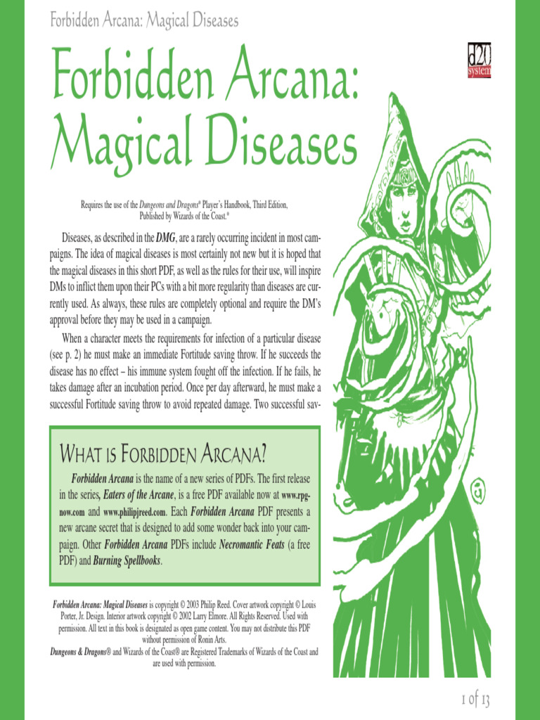 Forbidden Arcana - Magical Diseases | PDF | Infection