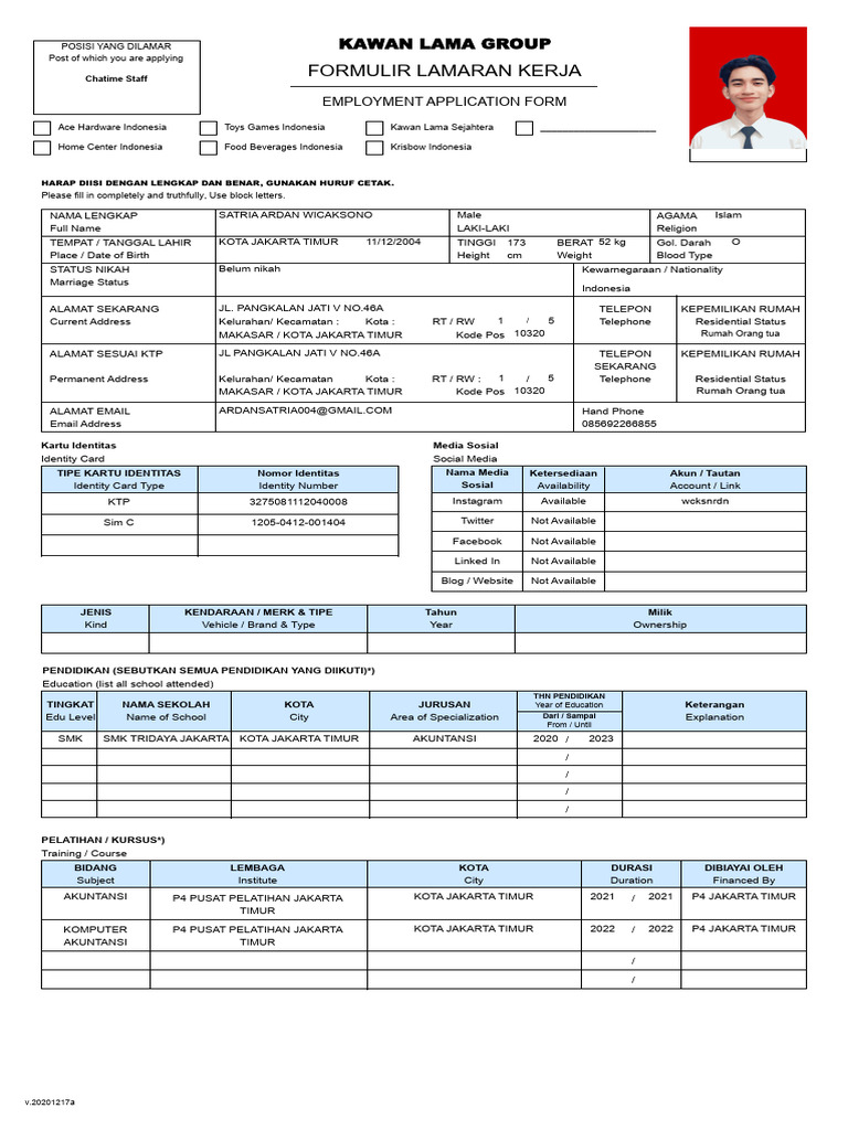 Form Application | PDF