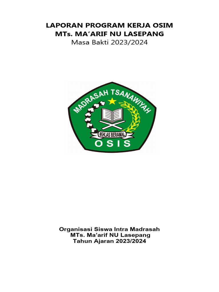 Laporan Program Kerja OSIS Tahun 2022-2023 | PDF