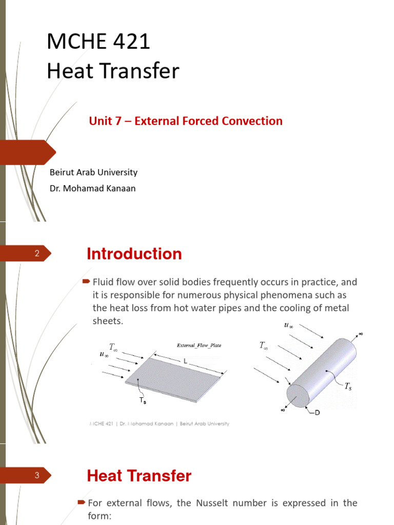 Unit 7 External Forced Convection Pdf Fluid Dynamics Heat Transfer