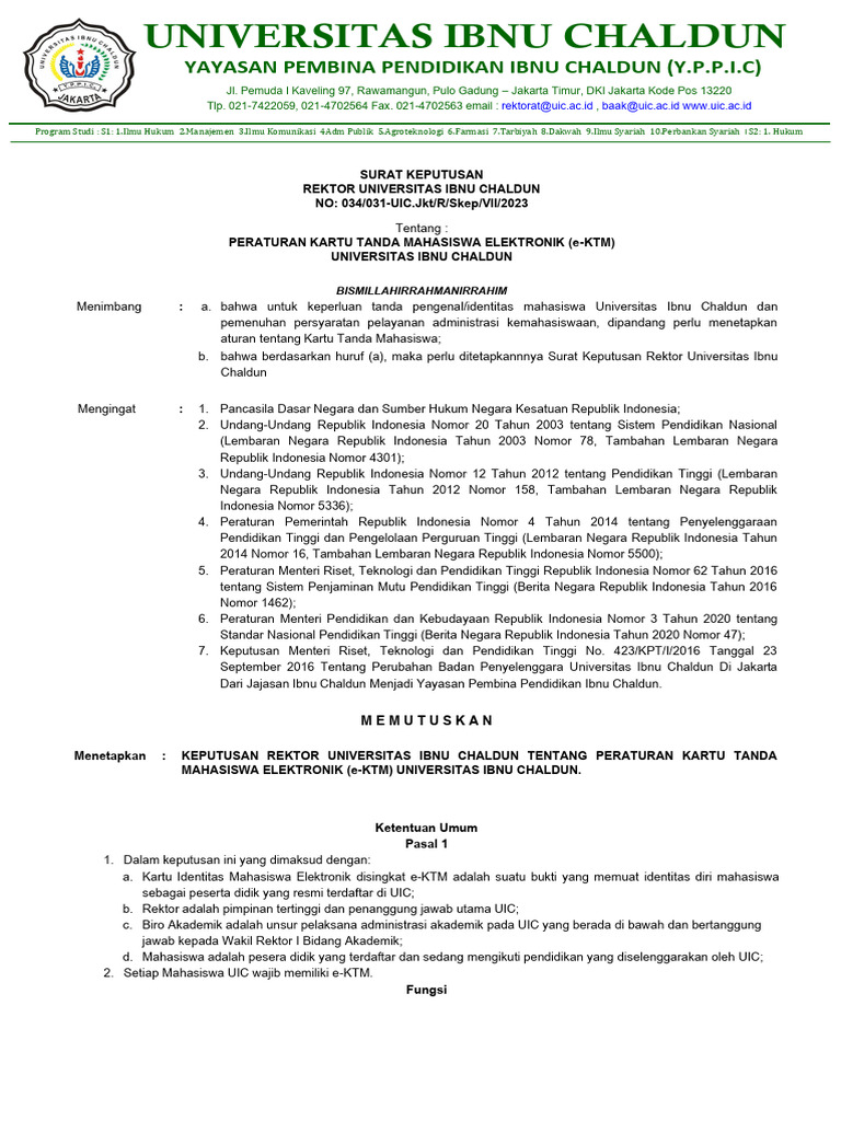 SK Peraturan Kartu Tanda Elektronik (E-KTM) ..... | PDF | Komputer