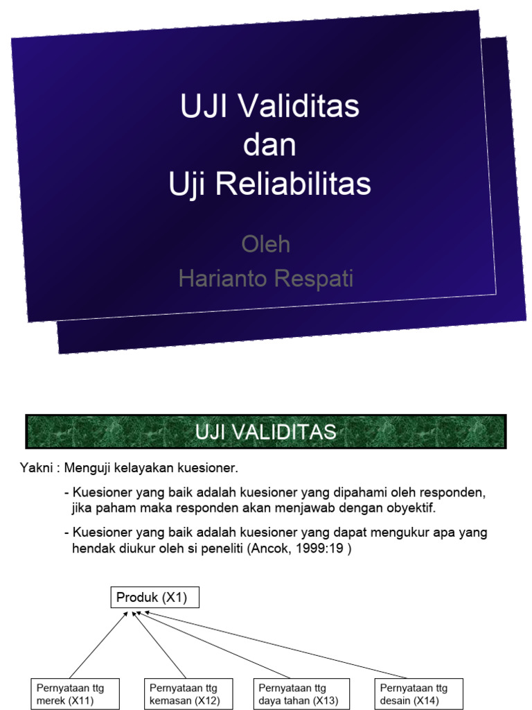 Uji Validitas Dan Reliabilitas | PDF