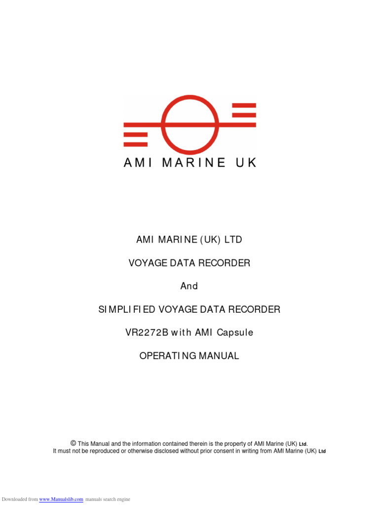AMI Marine VDR VR2272B Operation Manual | PDF