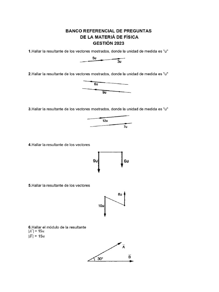Banco de Preguntas Física | PDF