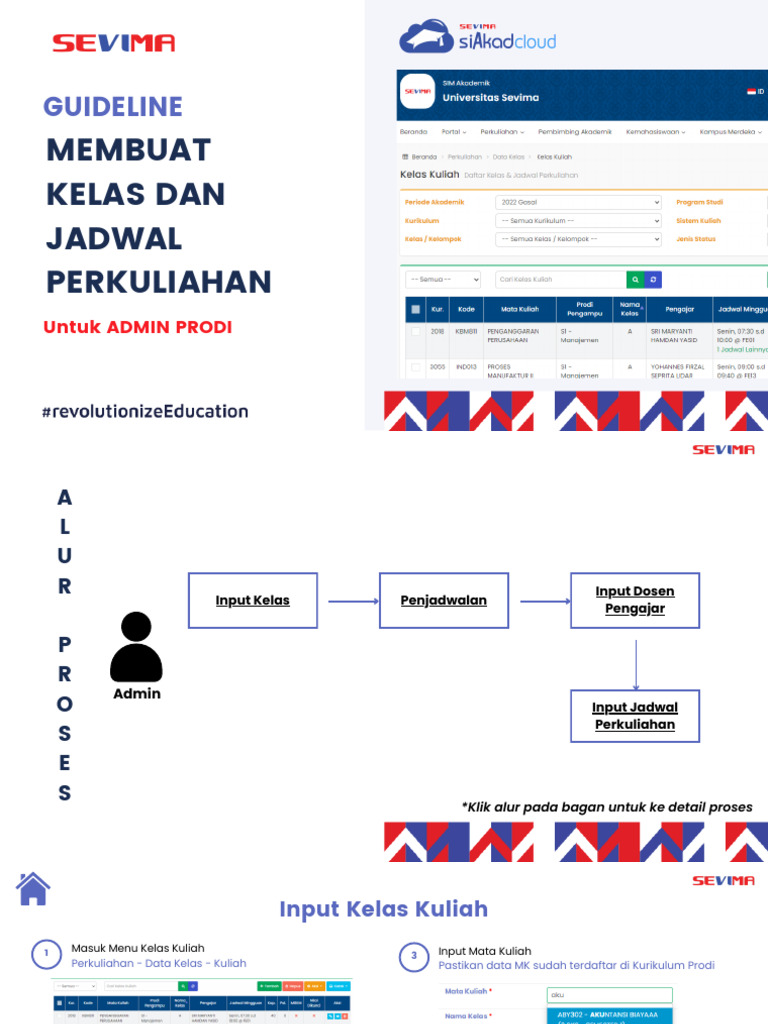 Guideline Membuat Kelas Dan Jadwal Perkuliahan (Admin Prodi) - NEW | PDF