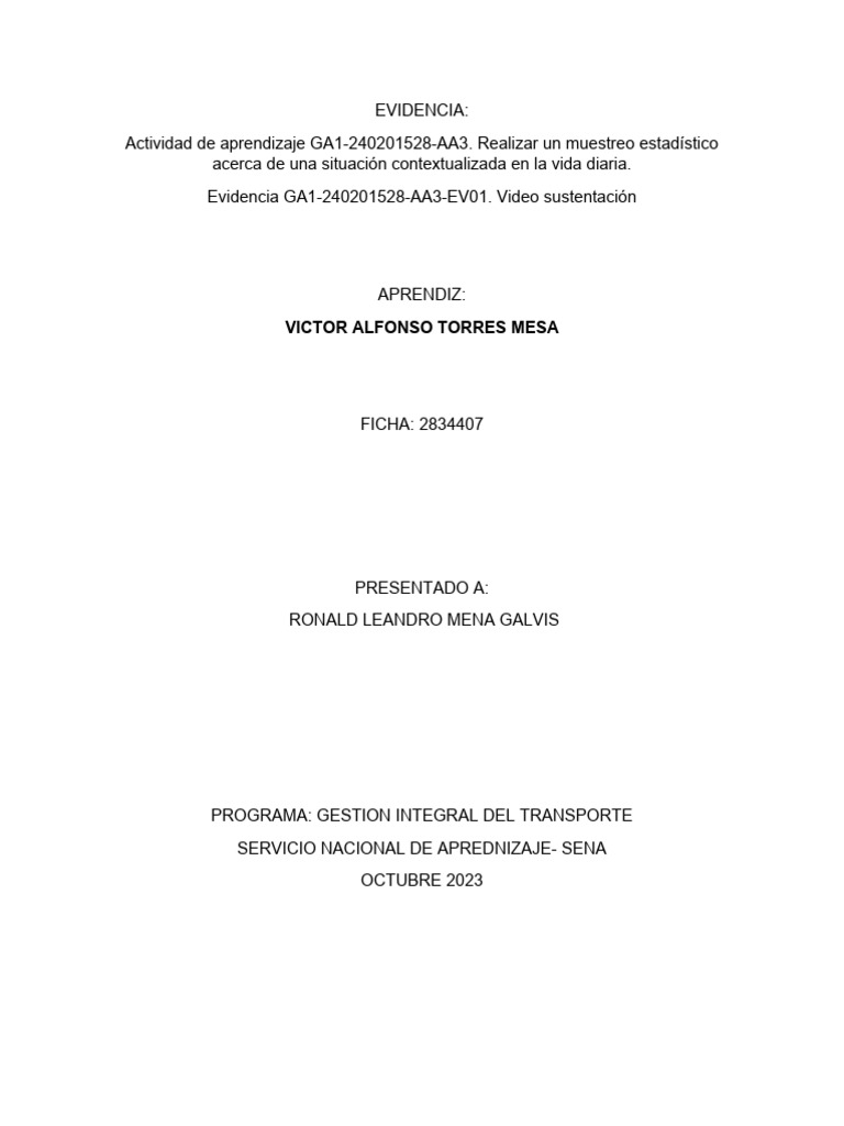 Actividad de Aprendizaje GA1-240201528-AA3. Realizar Un Muestreo ...
