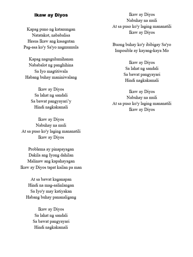 Ikaw Ay Diyos | PDF
