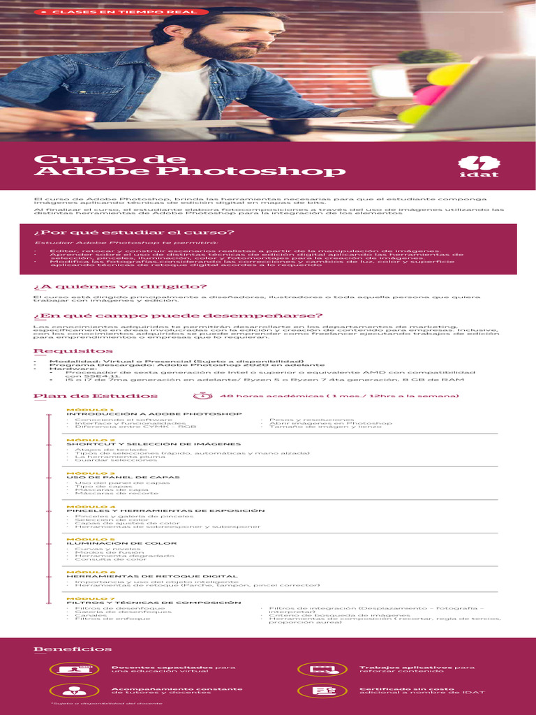 Brochure Curso Photoshop - 1 | PDF | Adobe Photoshop | Informática