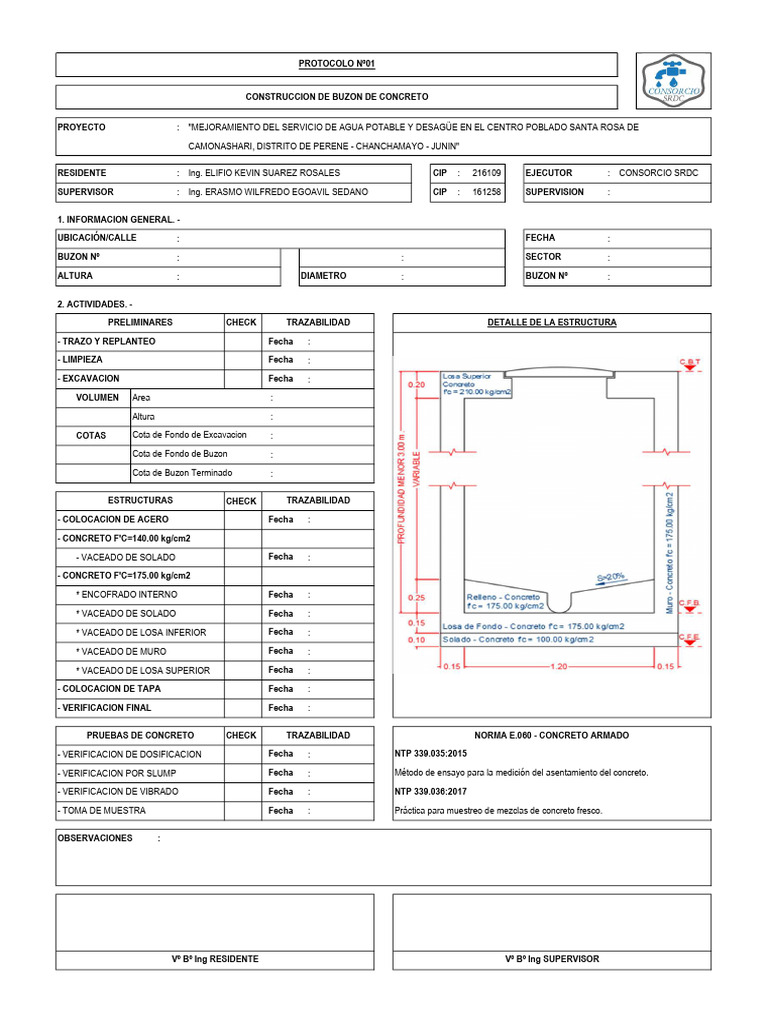 FORMATO 01 | PDF | Hormigón | Ingeniería estructural