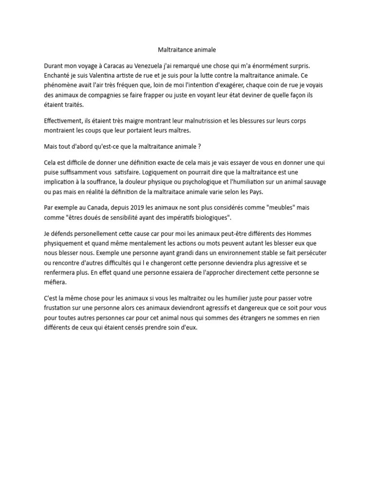 Lutte contre la maltraitance animale | PDF | Développement personnel