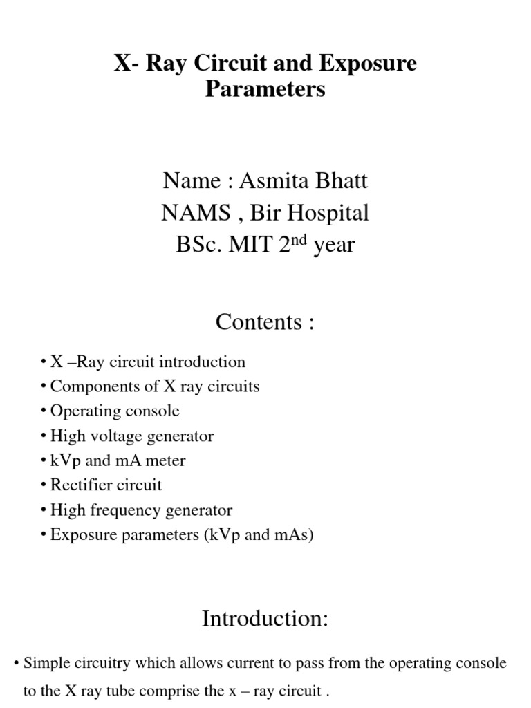 X Ray Circuit and Exposure Parameters | PDF | Rectifier | Vacuum Tube