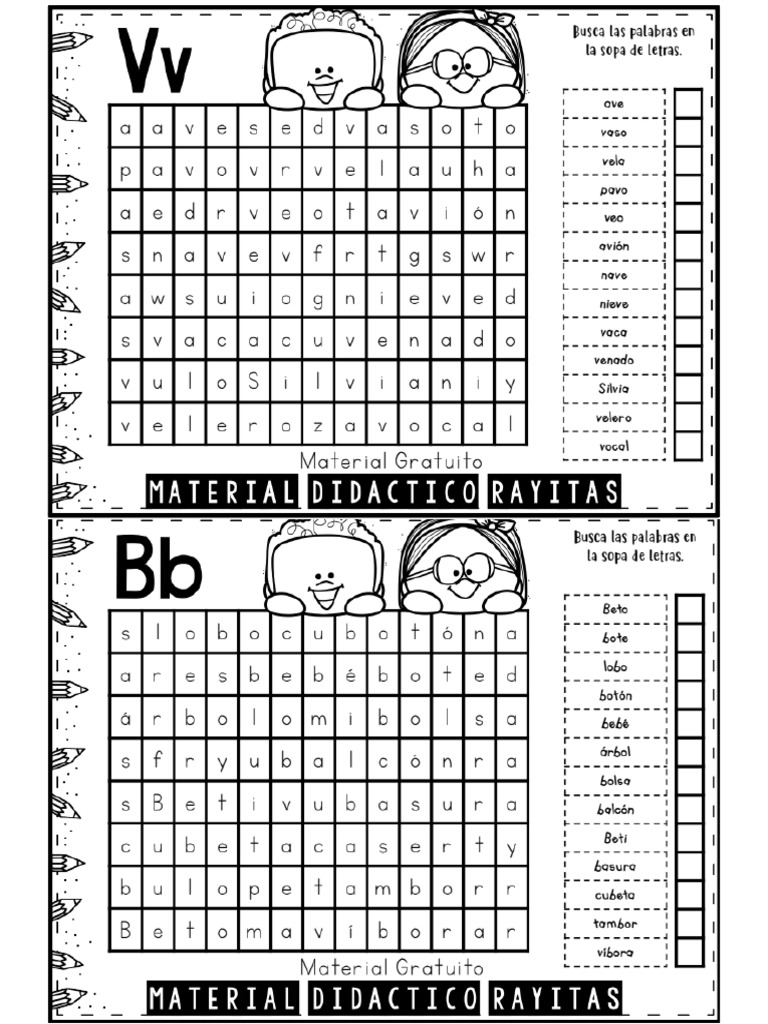 Sopa de Letras B y V | PDF