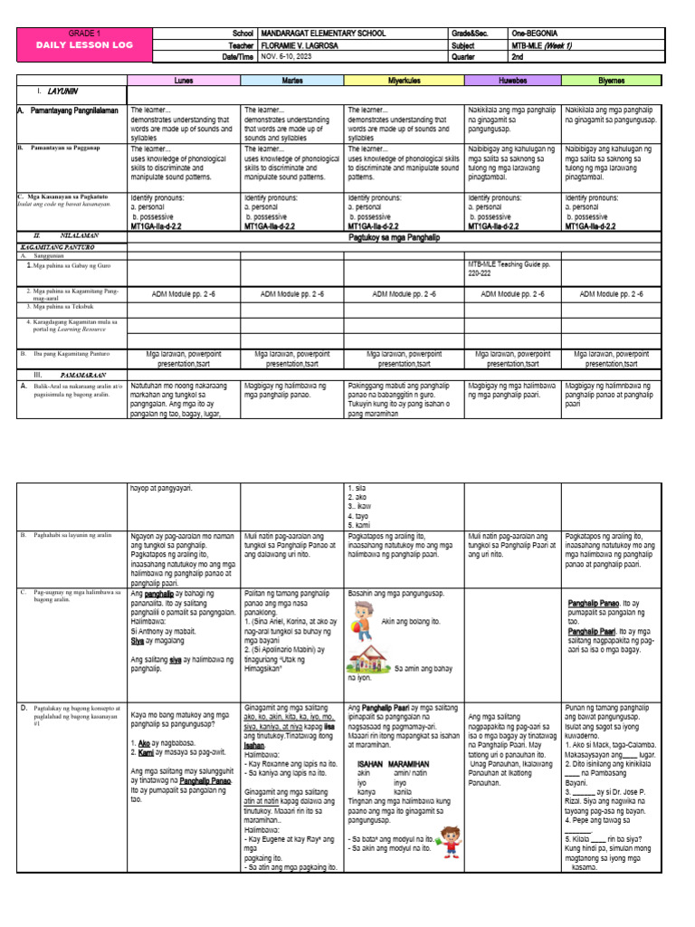 Mtb-Mle1 - DLL q2 Week 1 | PDF