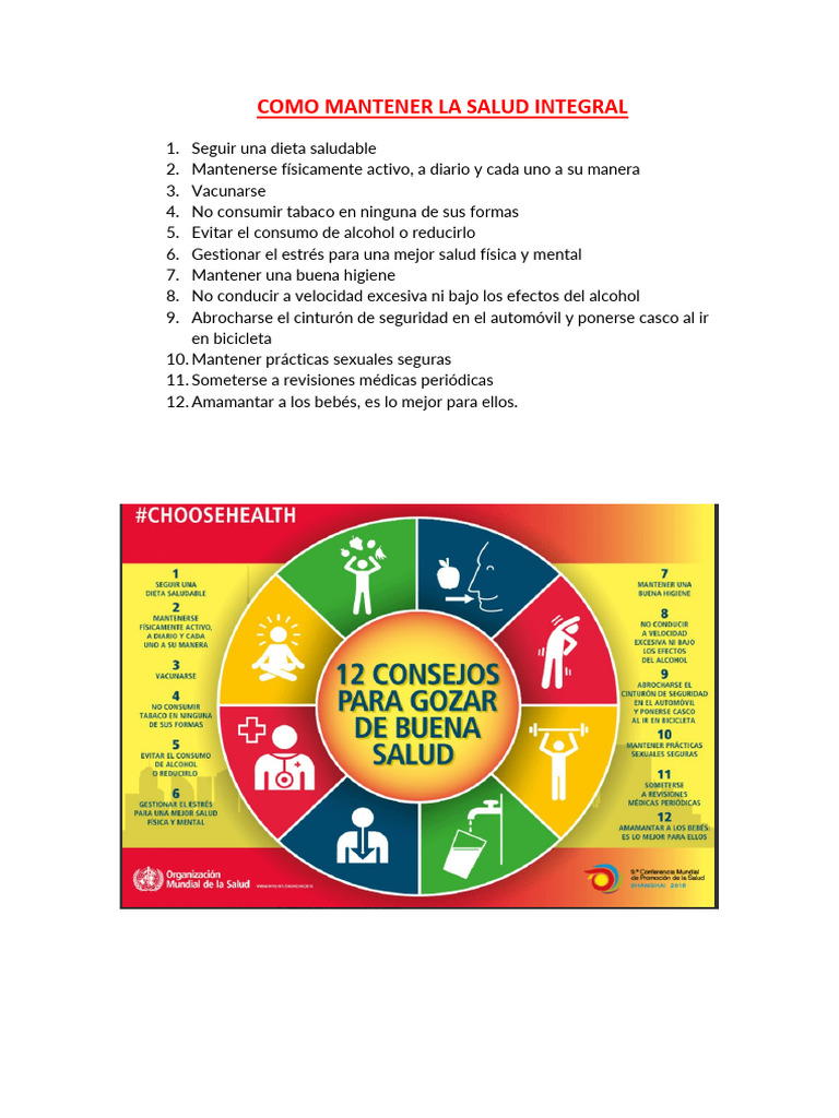 Como Mantener La Salud Integral | PDF
