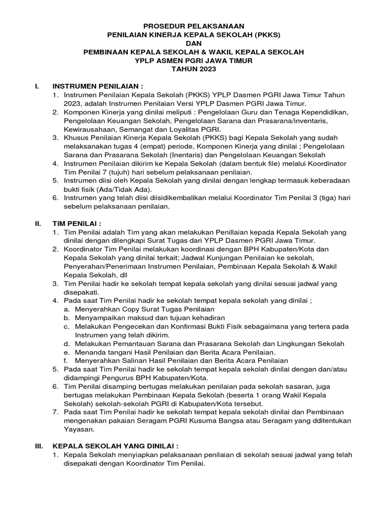 Prosedur Pelaksanaan PKKS 2023 | PDF