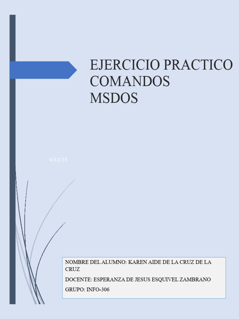 Ejercicio de Los Comandos Msdos 1 | PDF | Interfaz de línea de comando | Archivo de computadora