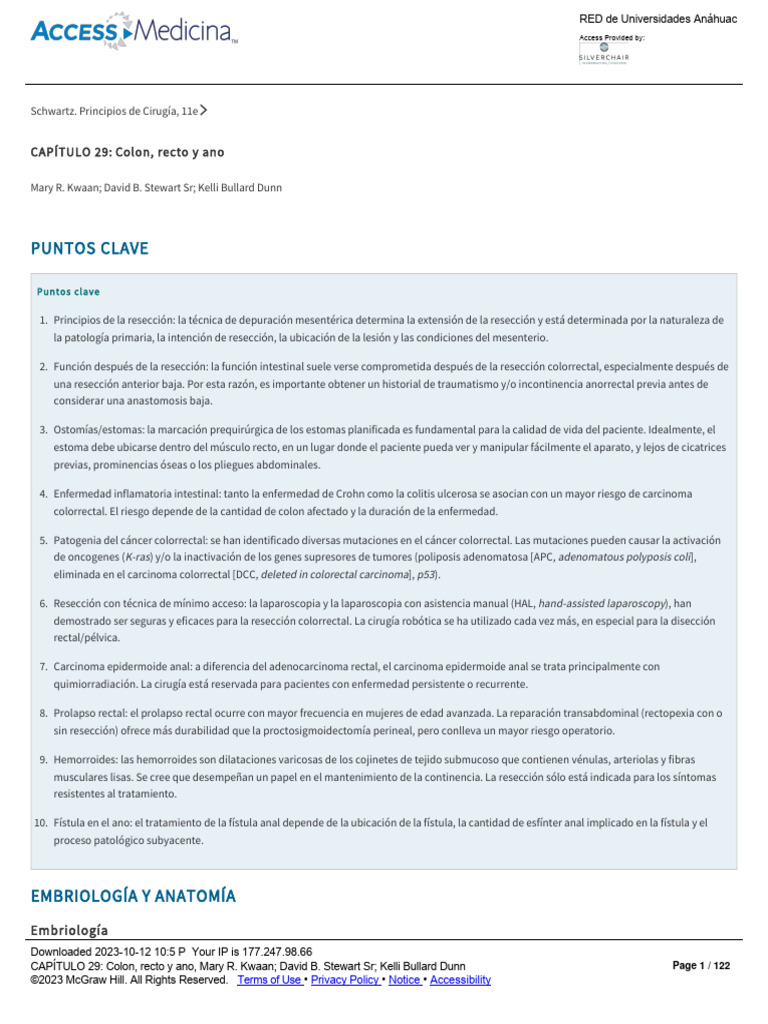 Anatomía y cirugía del colon y recto | PDF | Intestino grueso | Cáncer ...