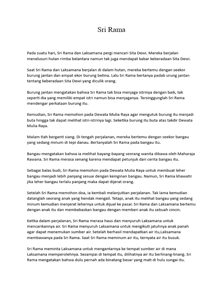 Hikayat Sri Rama | PDF