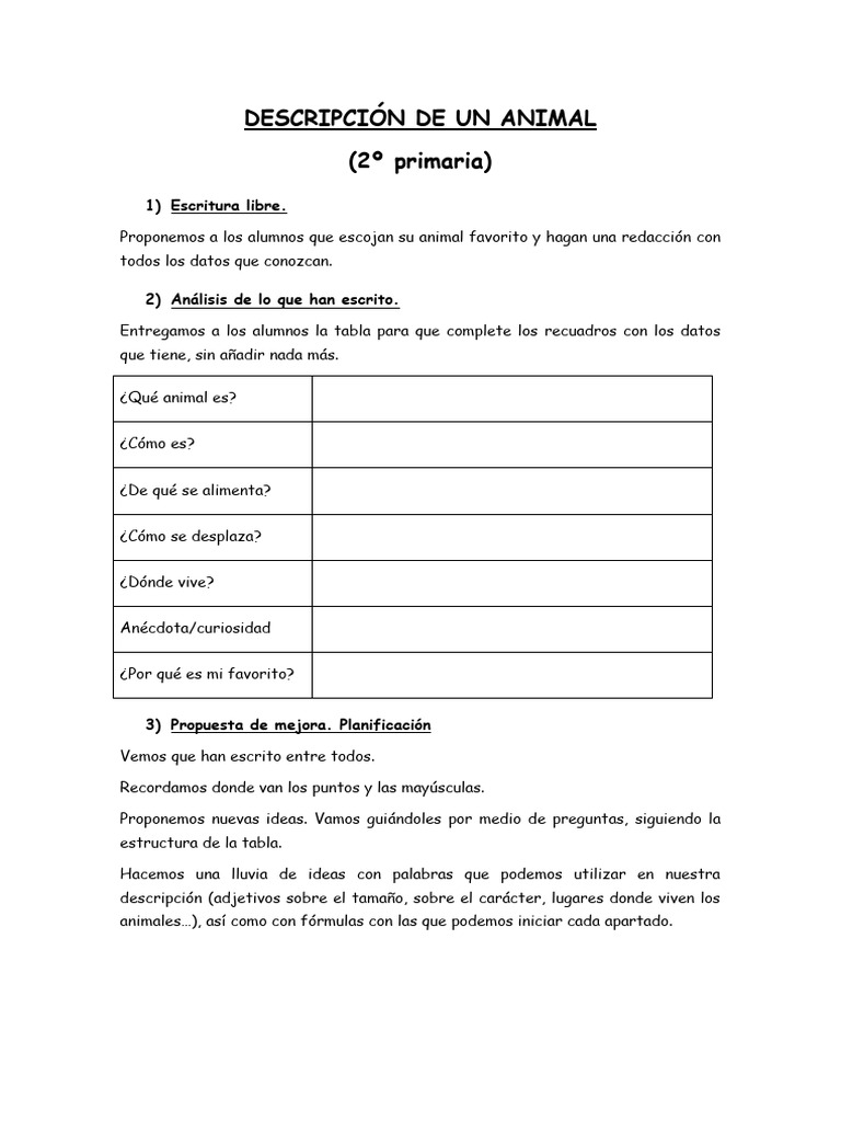 Descripción de Animales para Niños | PDF | Organismos