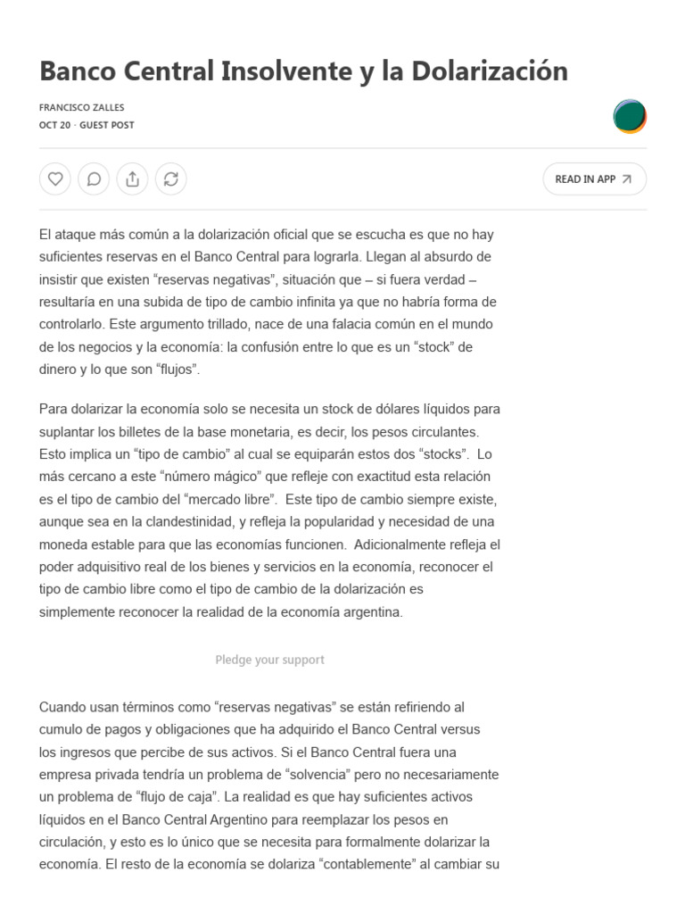 Francisco Zalles. Banco Central Insolvente y La Dolarización - Gmail - 20-10-2003 | PDF | Bancos ...