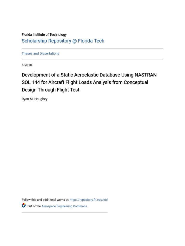 Development of A Static Aeroelastic Database Using NASTRAN SOL 14 | PDF | Finite Element Method ...
