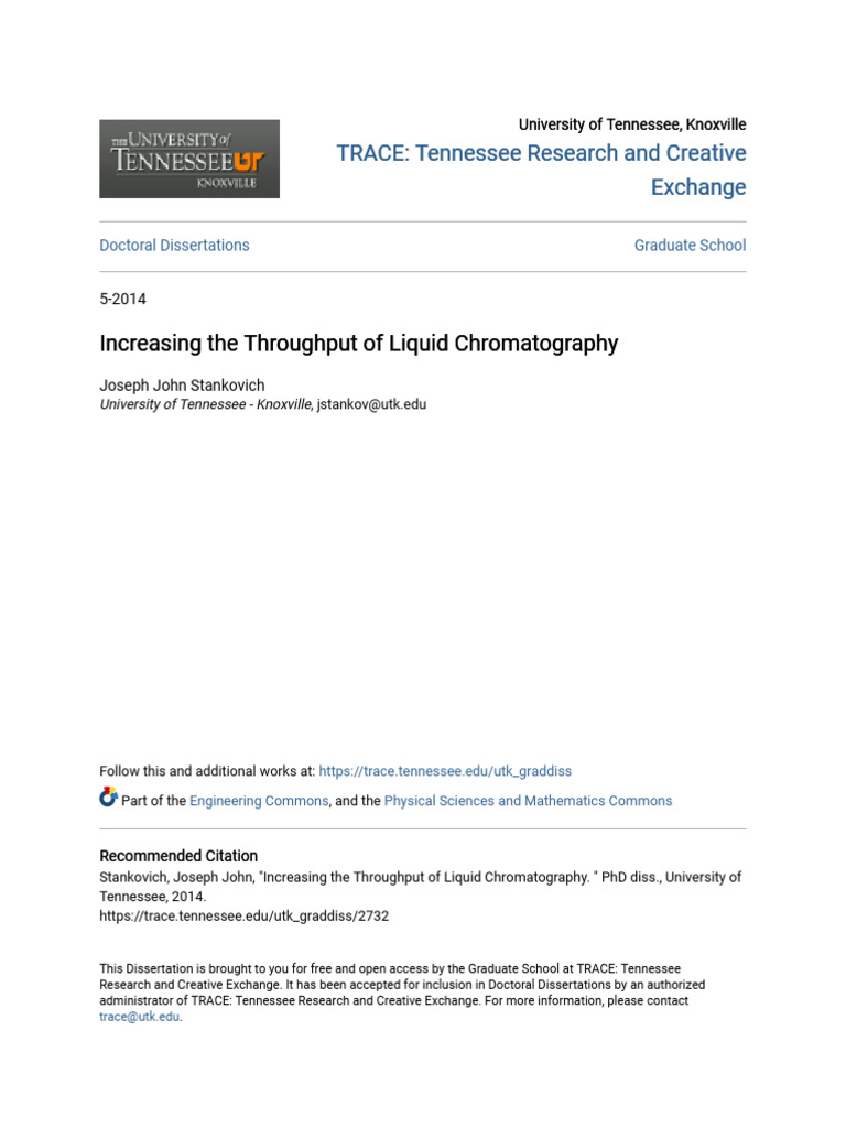 Increasing The Throughput of Liquid Chromatography | Download Free PDF | High Performance Liquid ...