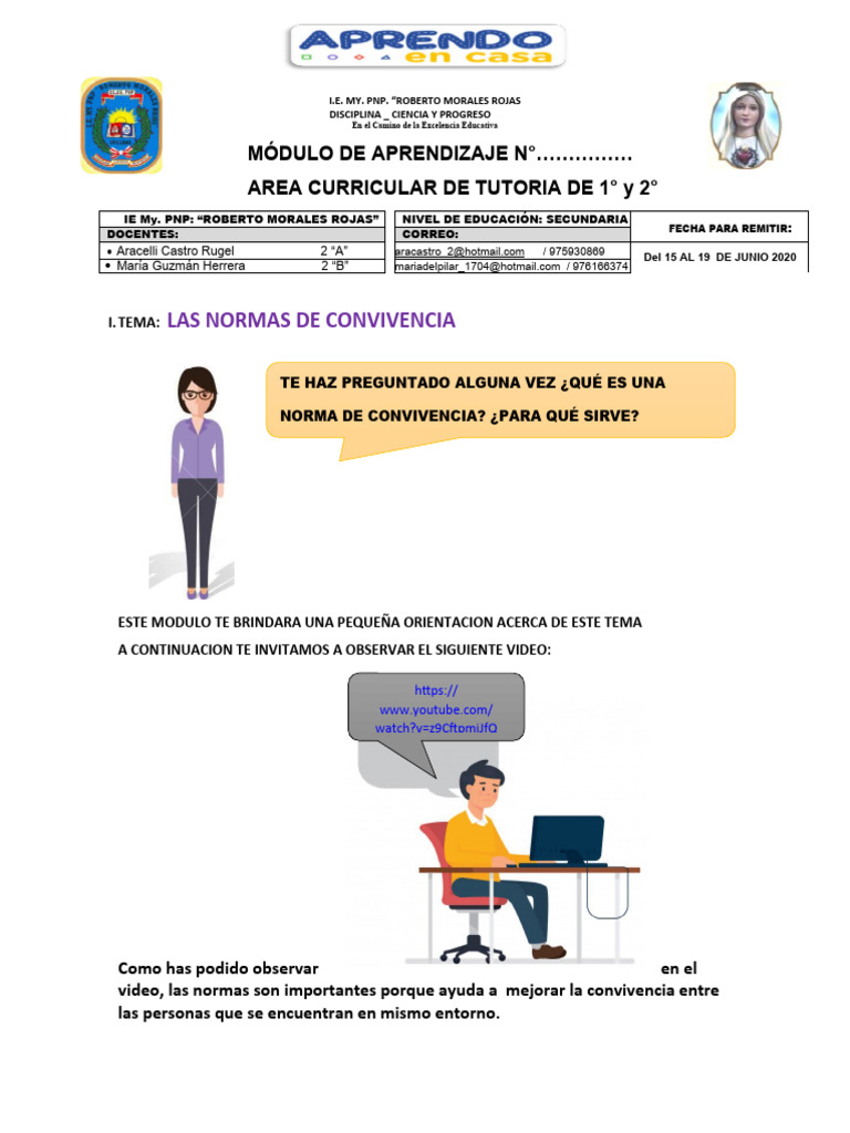 Modulo 2do Grado Las Normas de Convivencia | PDF | Comunicación humana | Cognición