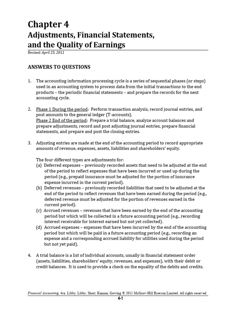 Libby 4ce Solutions Manual - Ch04 | PDF | Debits And Credits | Balance Sheet