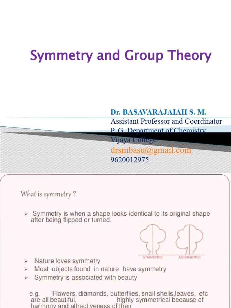 Symmetry and Group Theory | PDF | Group (Mathematics) | Crystal Structure