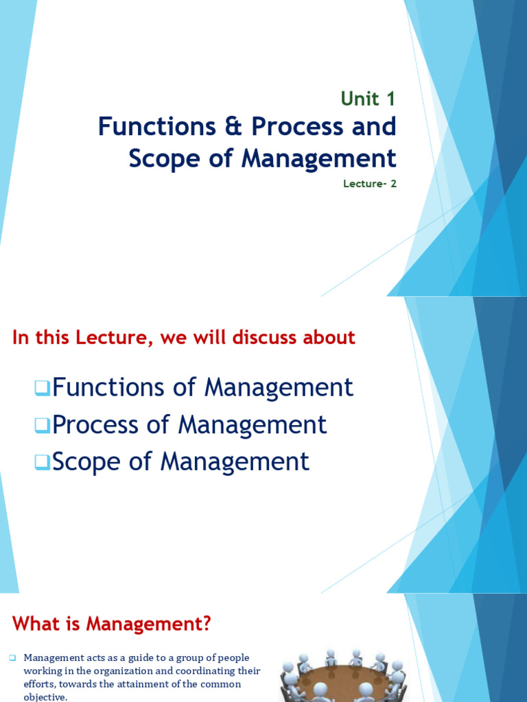 2.functions & Process and Scope of Management | PDF | Goal | Human Resources