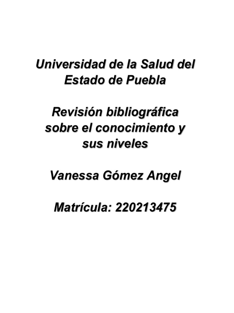 Niveles del Conocimiento: Definición y Tipos | PDF | Conocimiento ...