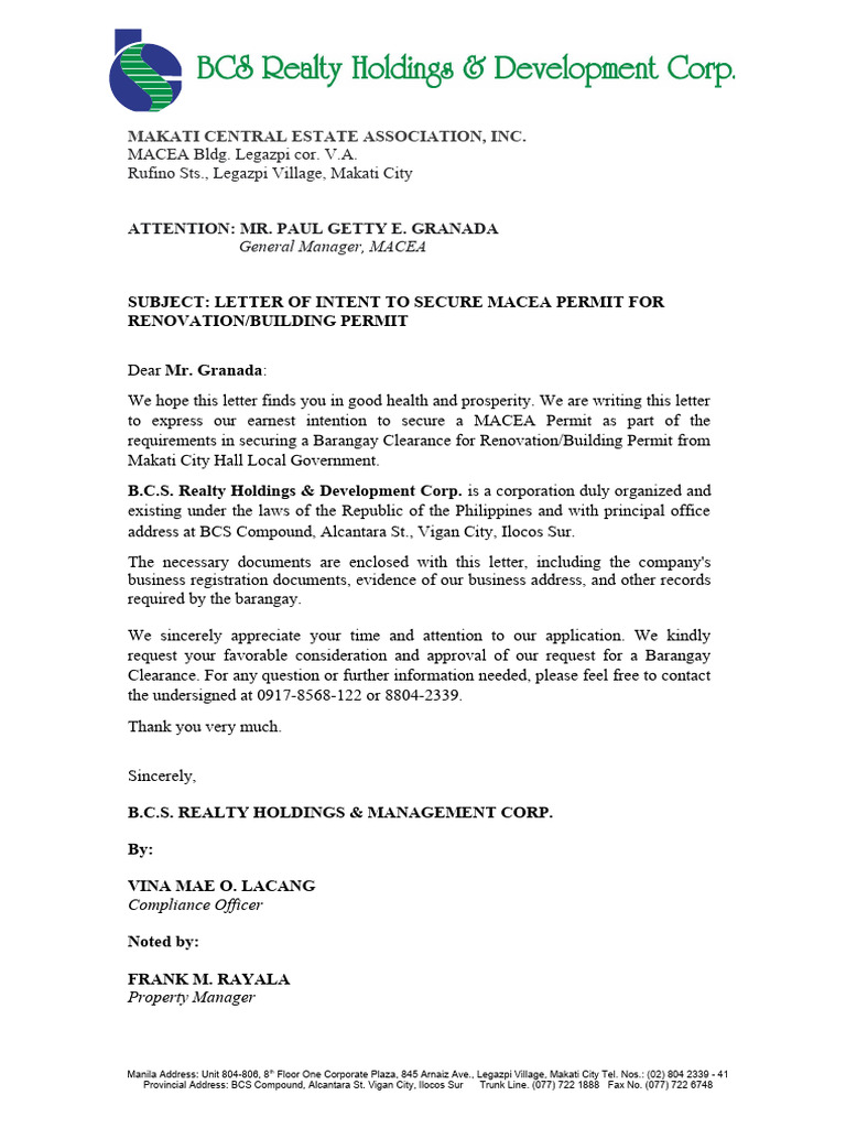 MACEA Permit Application for Renovation | PDF | Law