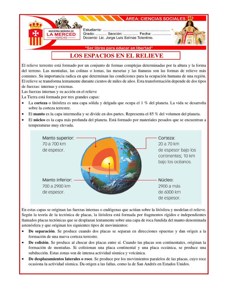 Guia de Lectura - Los Espacios en El Relieve - Del 29-08 Al 02-09 | PDF ...