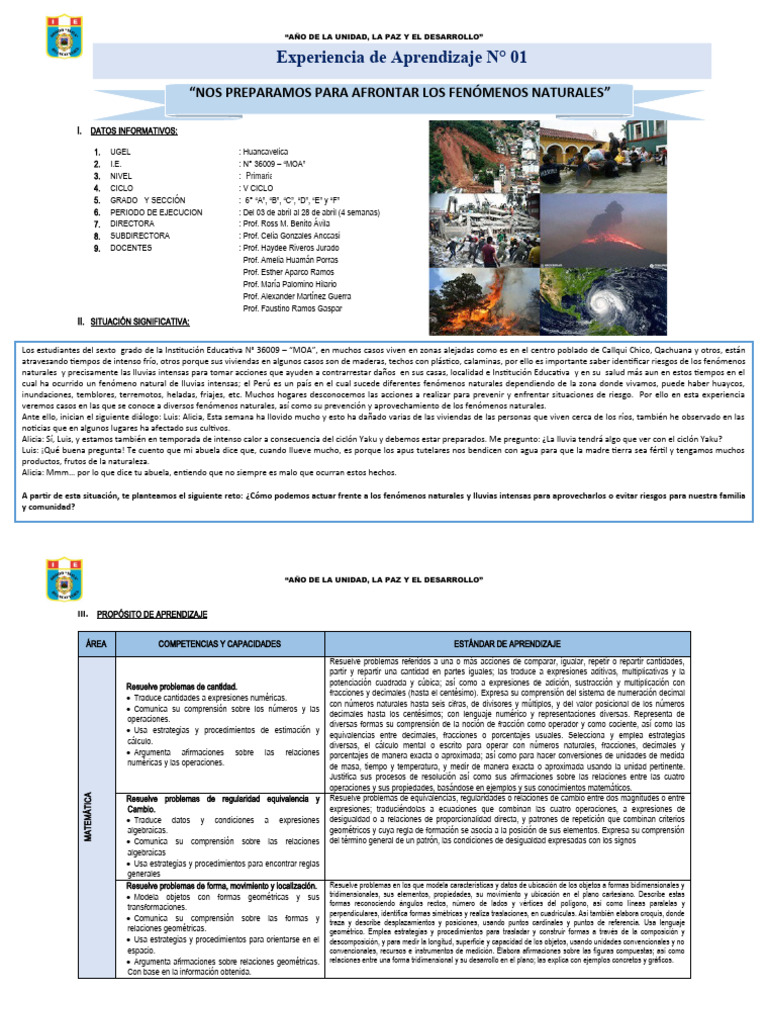 Nos Preparamos para Enfrentar Los Fenomenos Naturales | PDF | Geometría ...