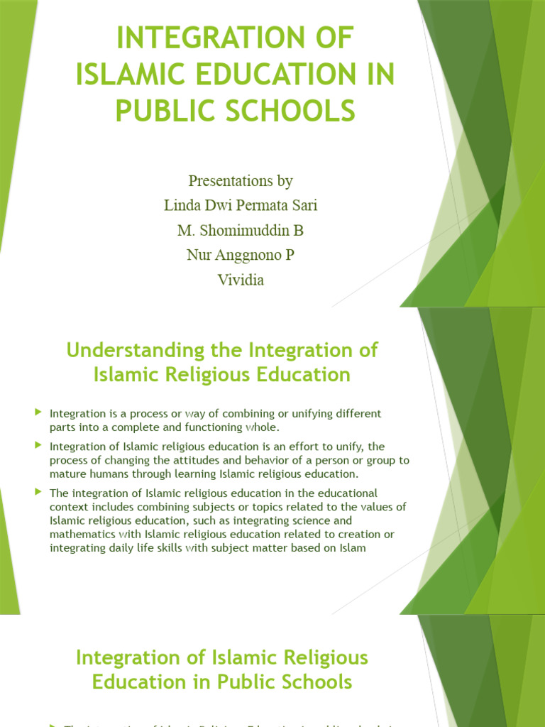 Integration of Islamic Education in Public Schools | PDF | Teacher ...