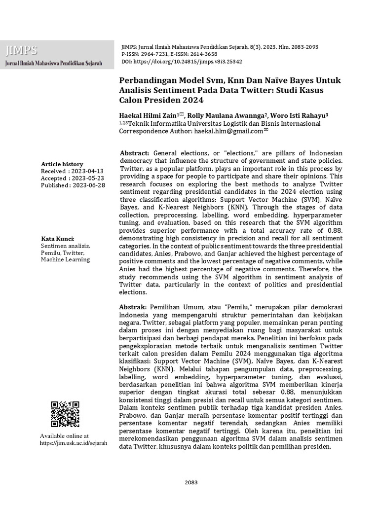 9analysis Sentiment of Twitter User On Indonesia's 2024 Presidential Election Using K-Means ...