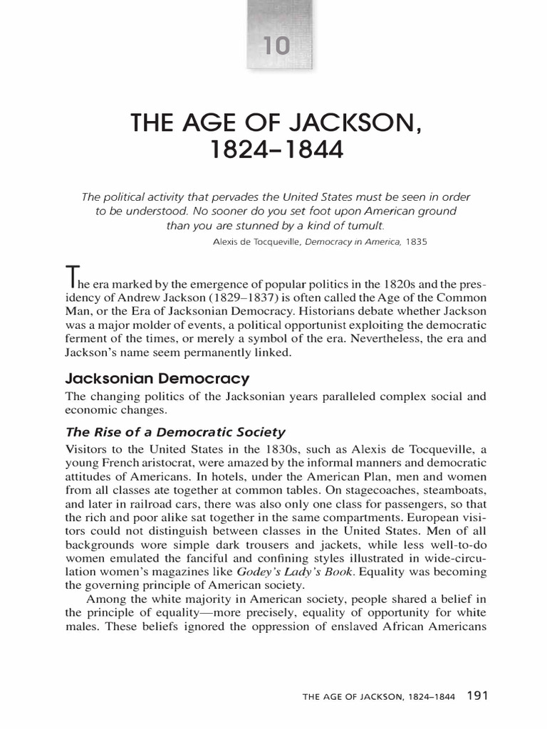 AMSCO CH 10 The Age of Jackson-1-1 | PDF | Whig Party (United States ...