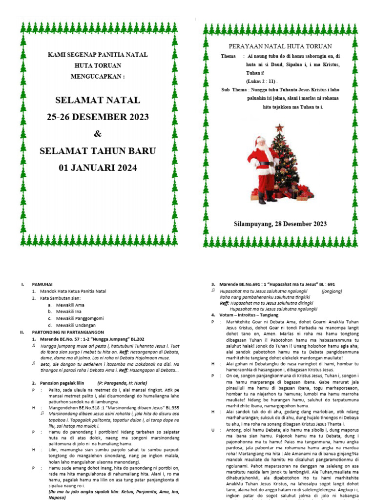 Perayaan Natal Huta Toruan 2023 | PDF | Seni & Disiplin Bahasa | Kajian ...