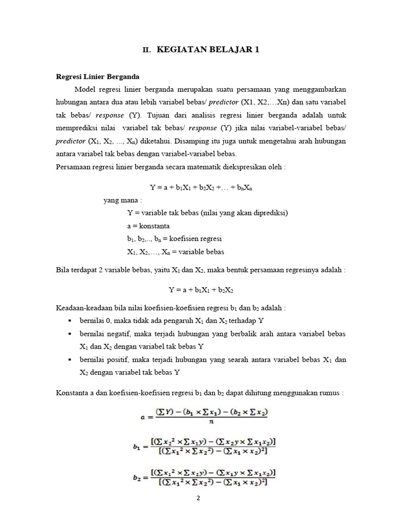 Regresi Linear Berganda | PDF