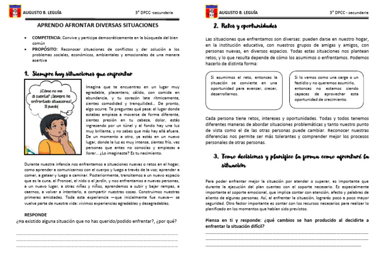 Aprendo Afrontar Diversas Situaciones | PDF