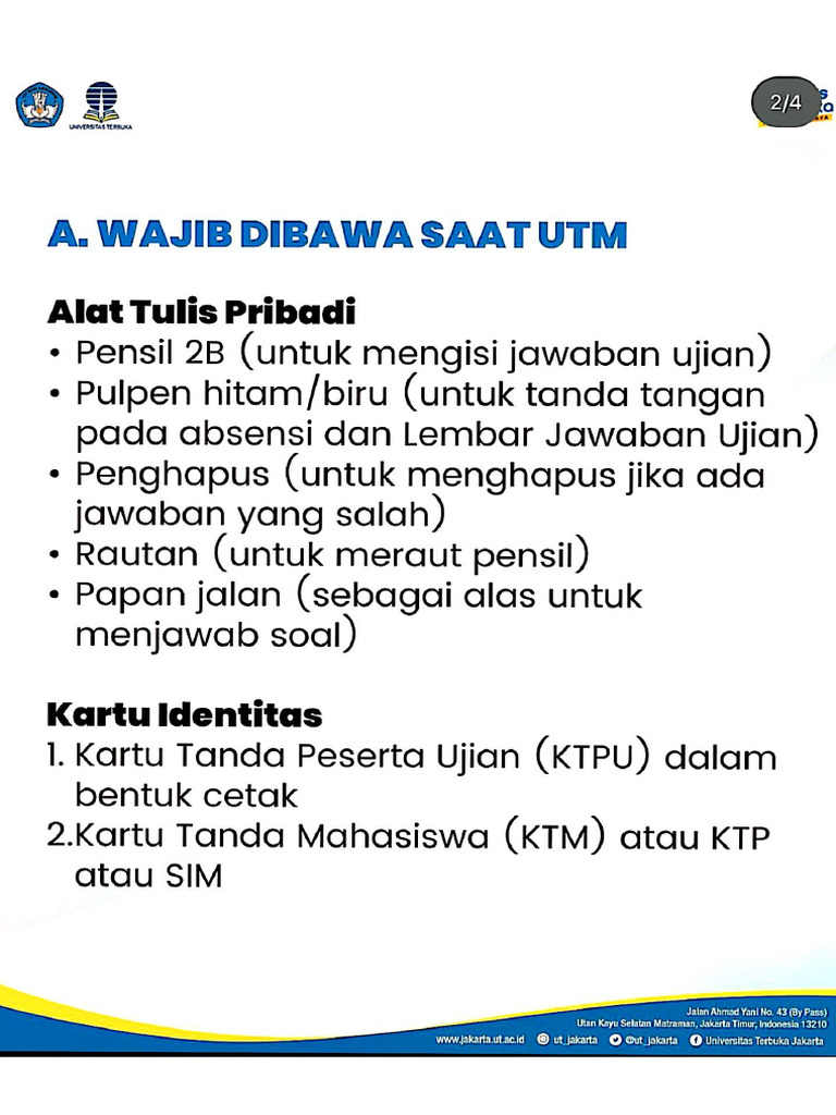 Peraturan UAS UT | PDF