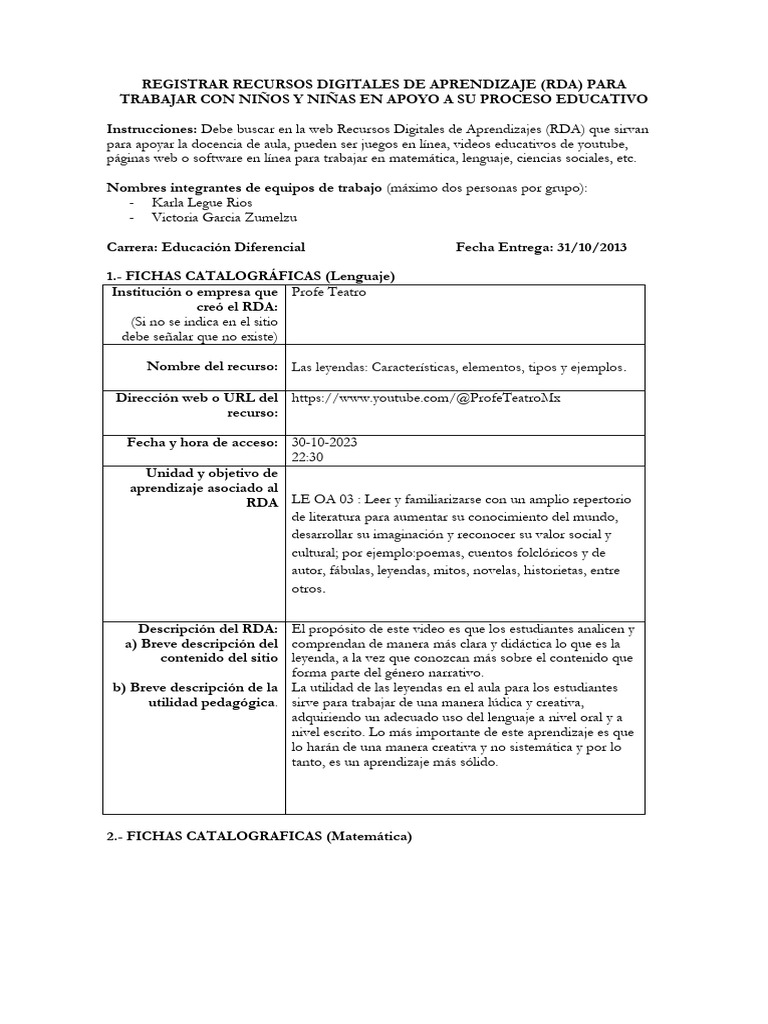 Fichas de RDA Catalográficas Ed. Diferencial | PDF | Enseñando ...