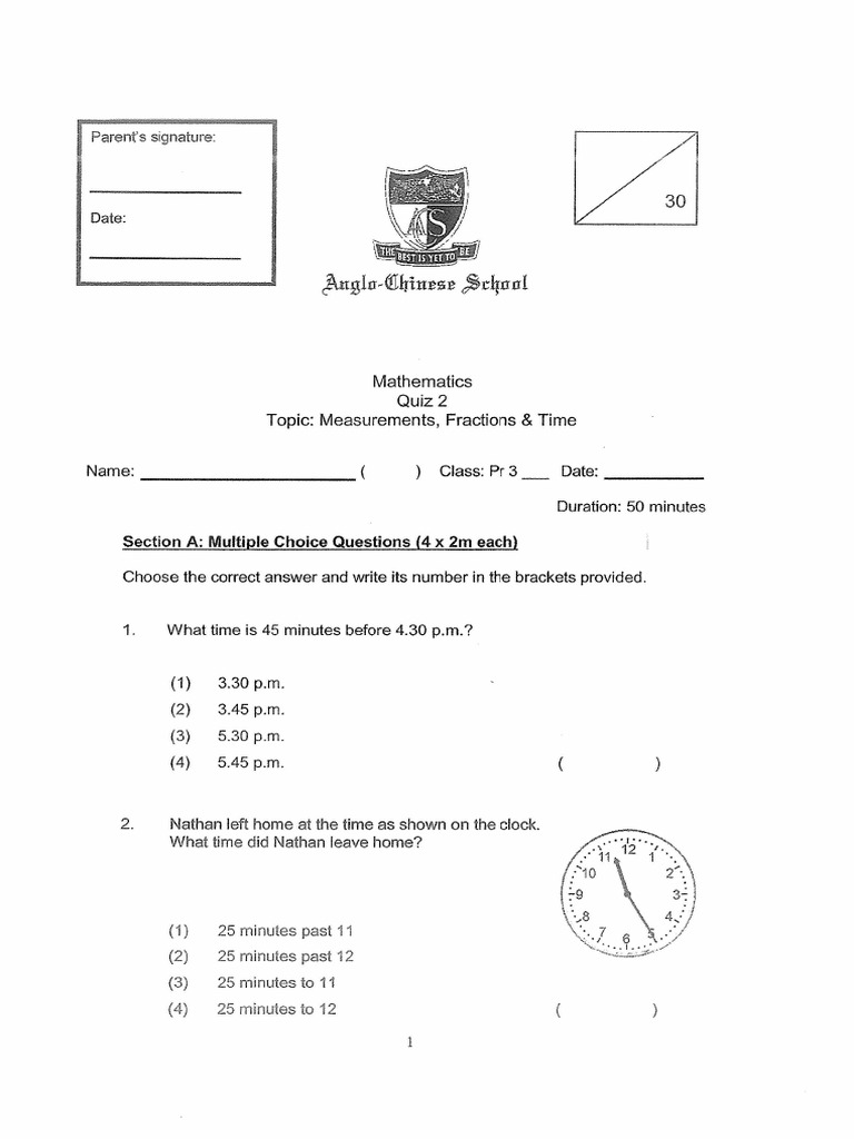 P3 Maths 2021 ACS Q2 Papers | PDF