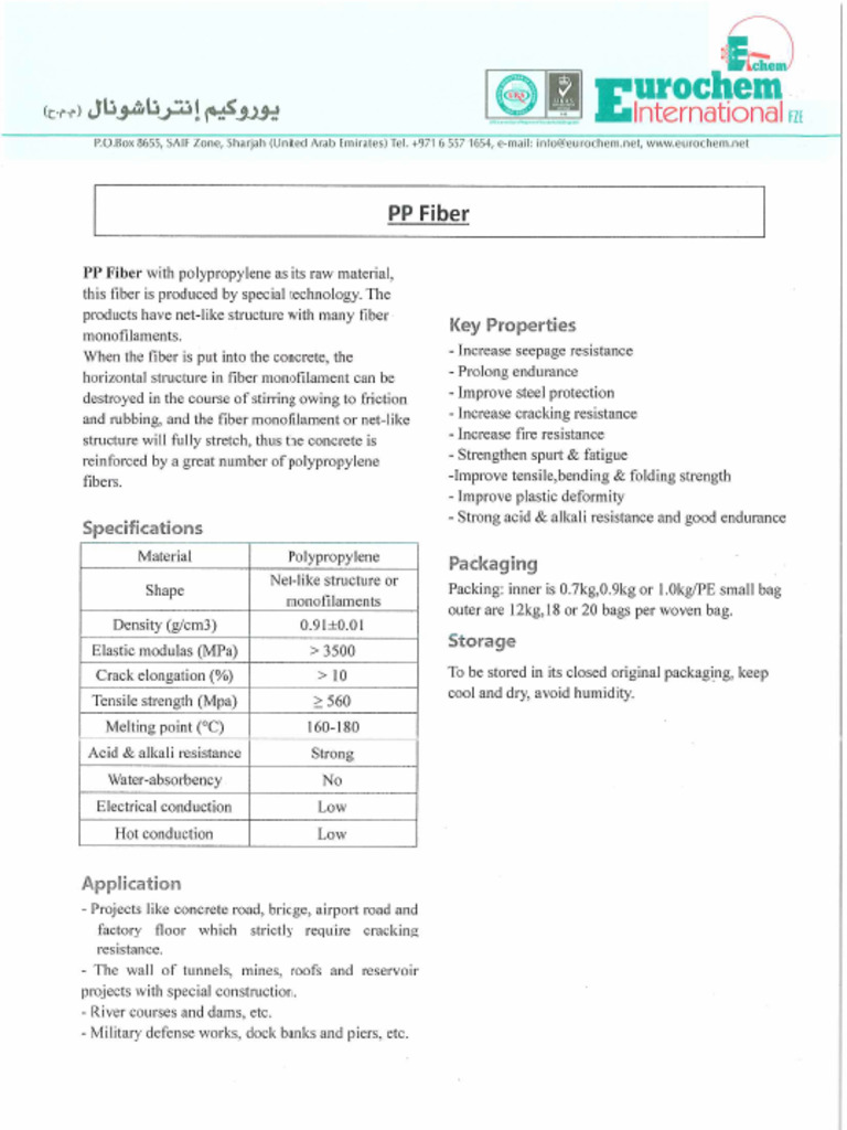 Eurochem TDS PP Fiber | PDF