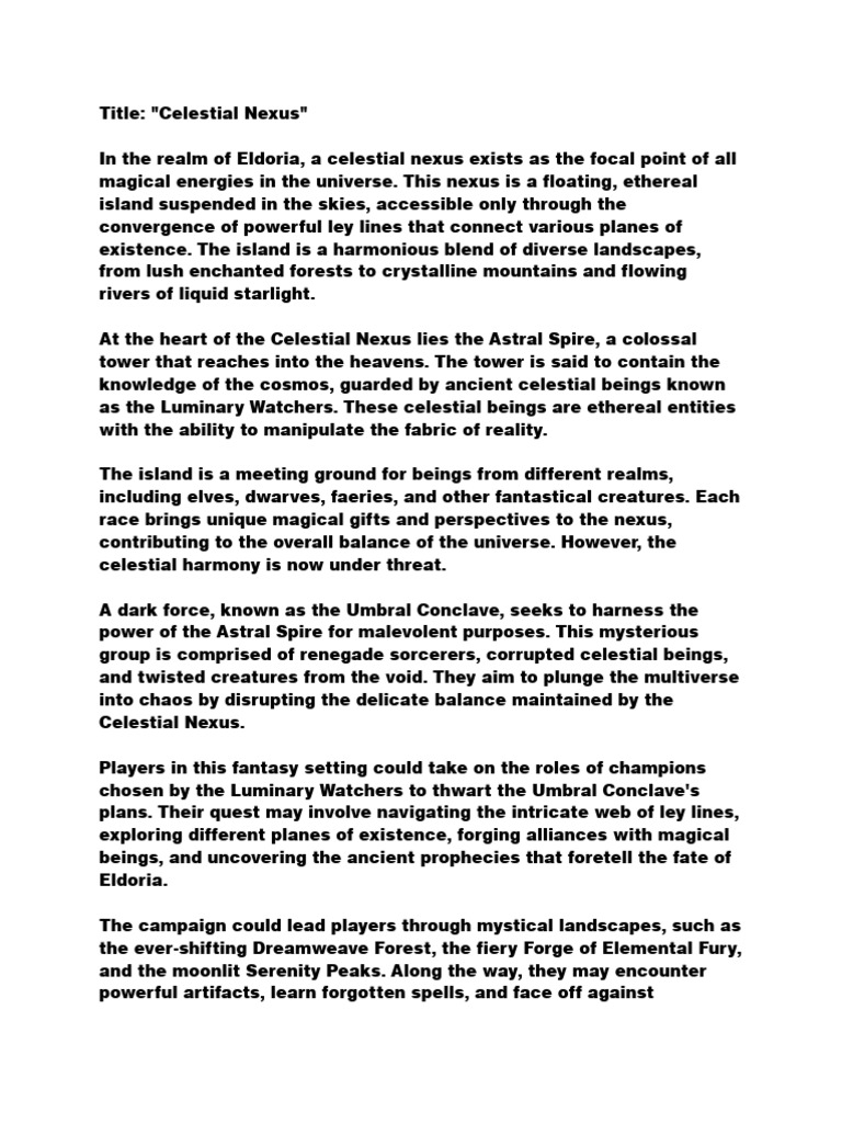 Celestial Nexus | PDF