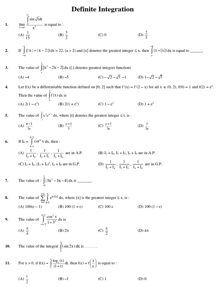 Definite Integration | PDF | Function (Mathematics) | Polynomial