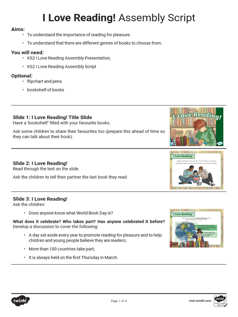 Assembly For Grade 2 | PDF | Books