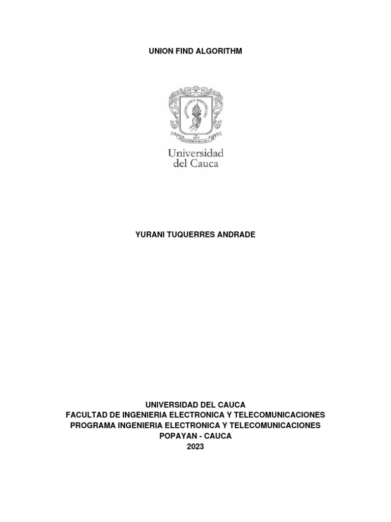 Union Find Algorithm | PDF | Teoría de grafos | Conjunto (Matemáticas)